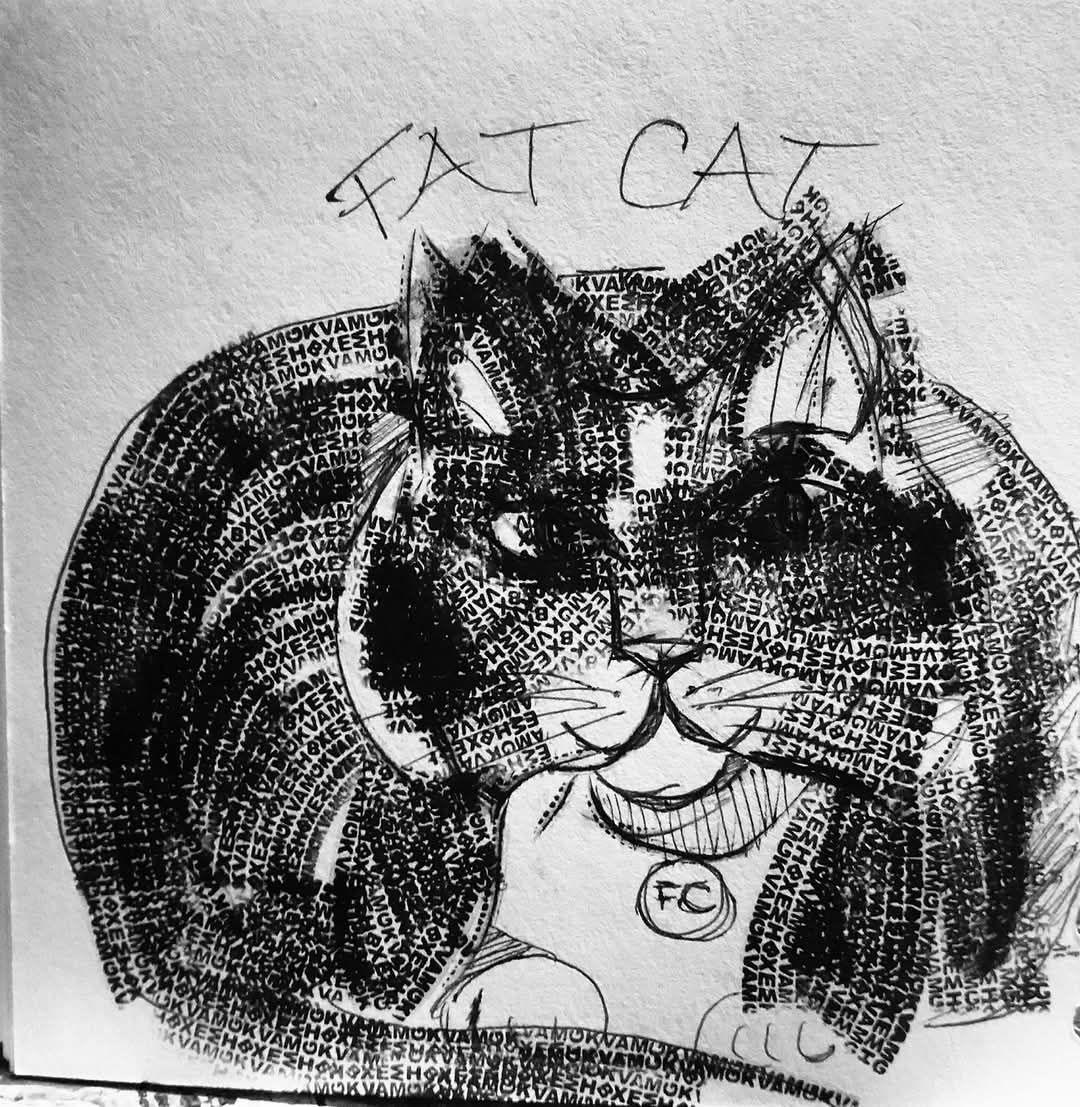 Fat Cat drawing – Mallaband-Brown